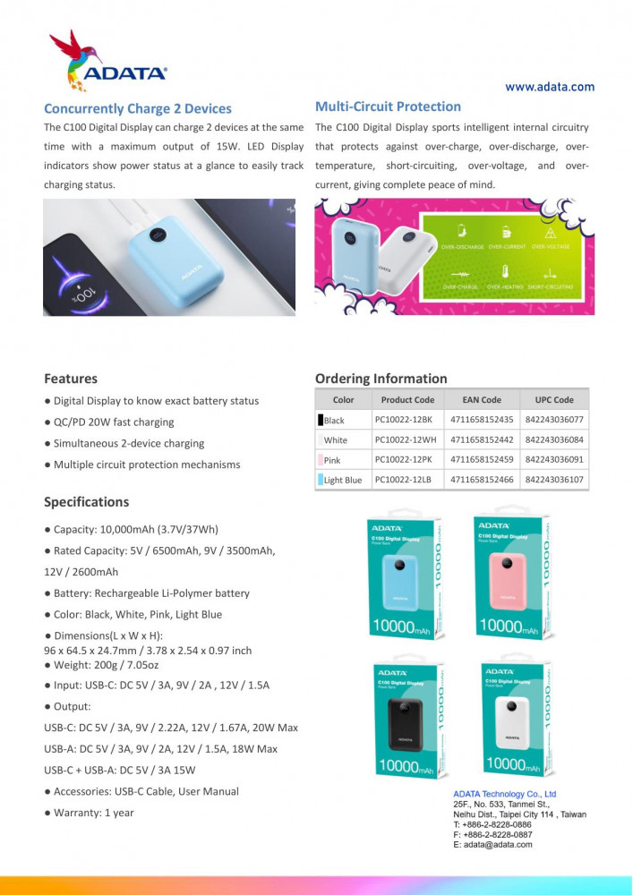 C100 Digital Display product document, page 2
