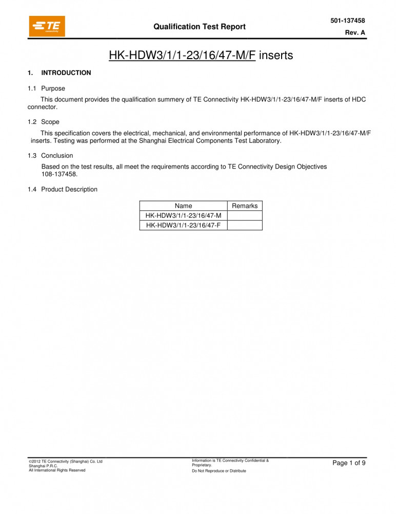 Qualification report page 1