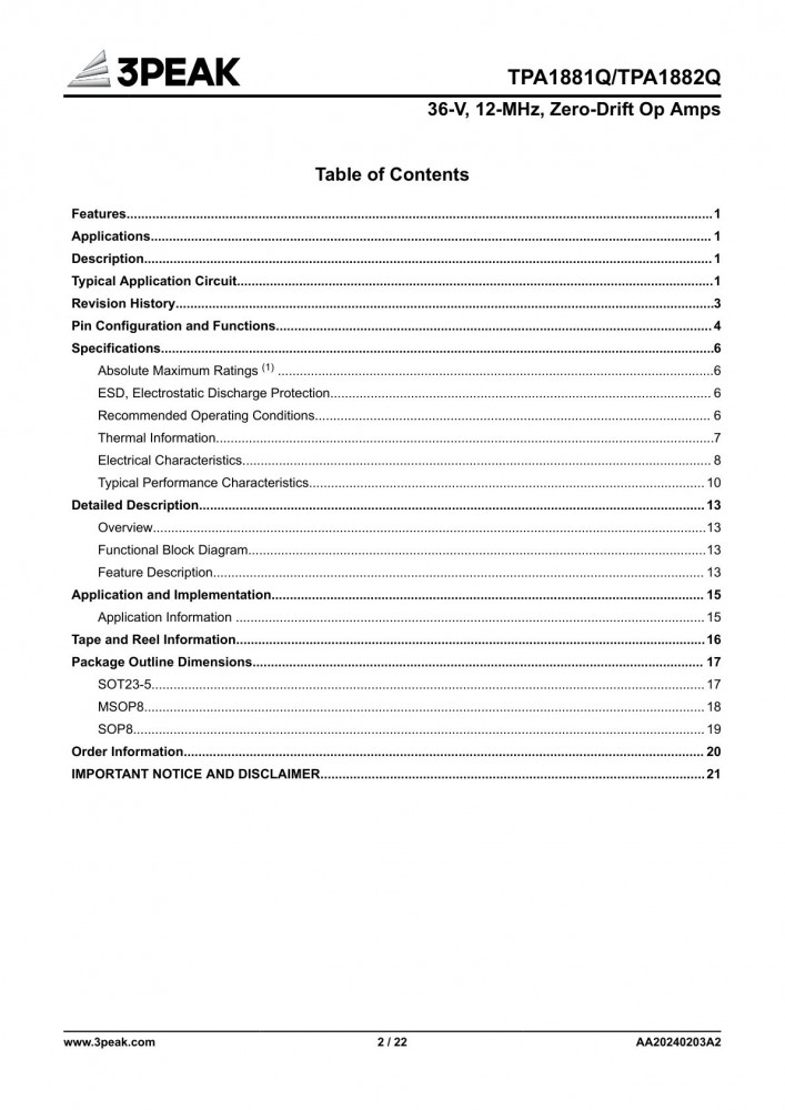 TPA1882Q datasheet page 2