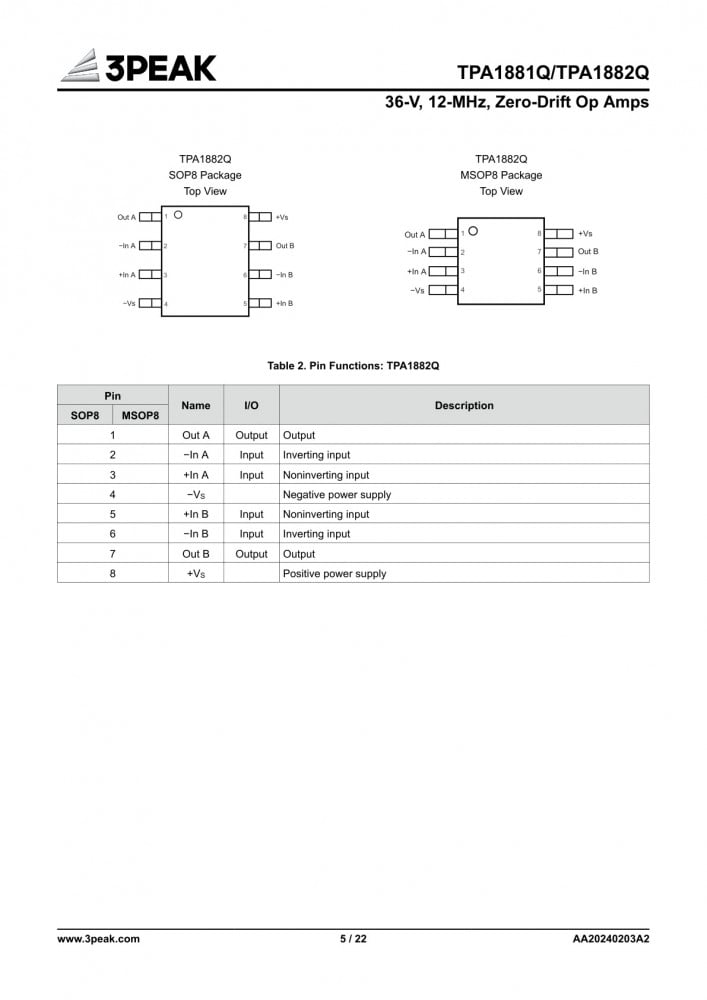 TPA1882Q datasheet page 5