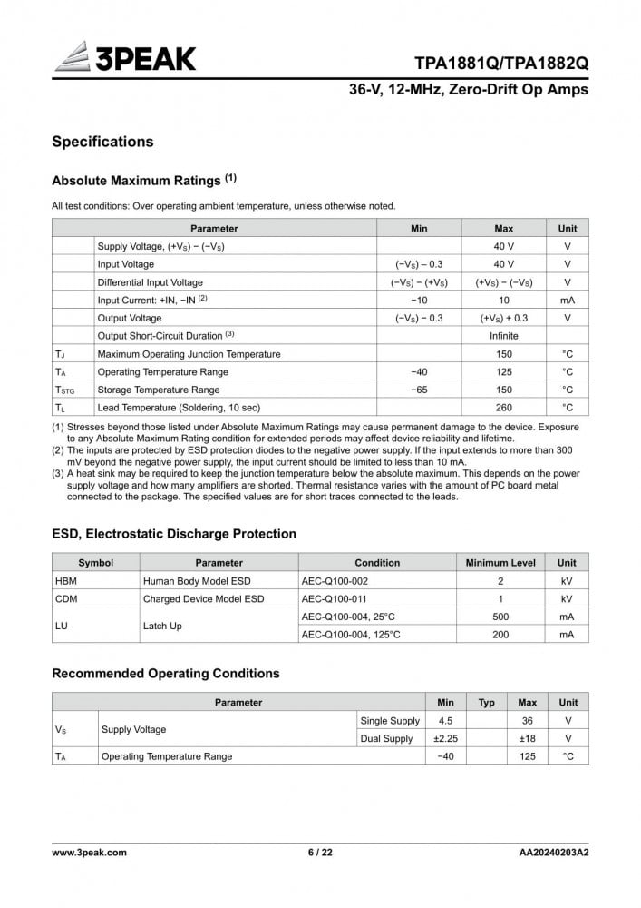 TPA1882Q datasheet page 6