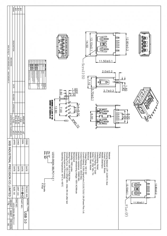 U233-091N-3BLPC11-S1 technical drawing