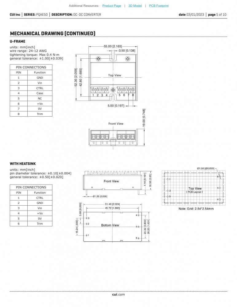 PQAE50 datasheet page 5