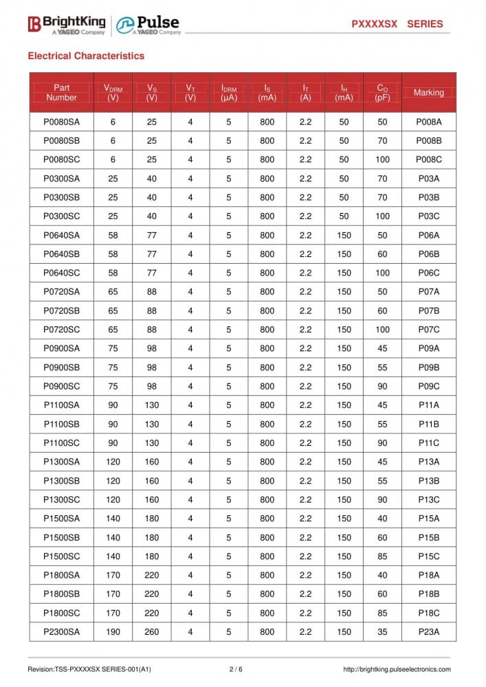 P3100SC datasheet page 2