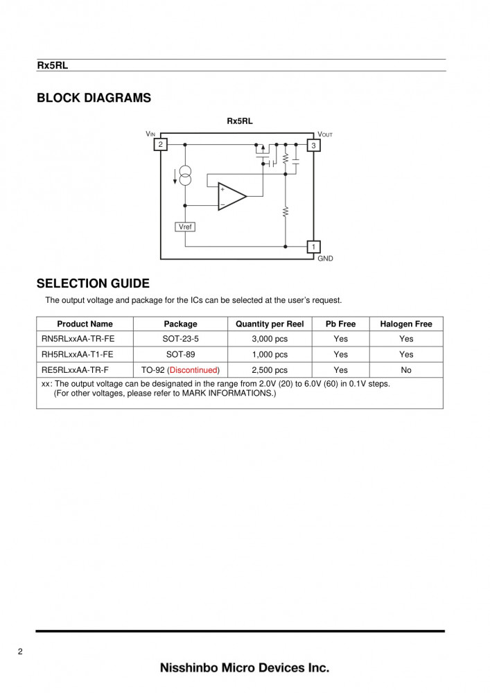 RH5RL datasheet page 2
