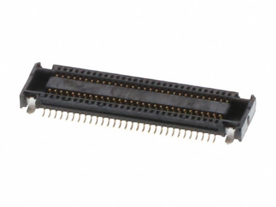 0.50mm Pitch SlimStack Receptacle, Surface Mount, Dual Row, Vertical, 2.00mm Stacking Height, with Solder Tabs, 70 Circuits