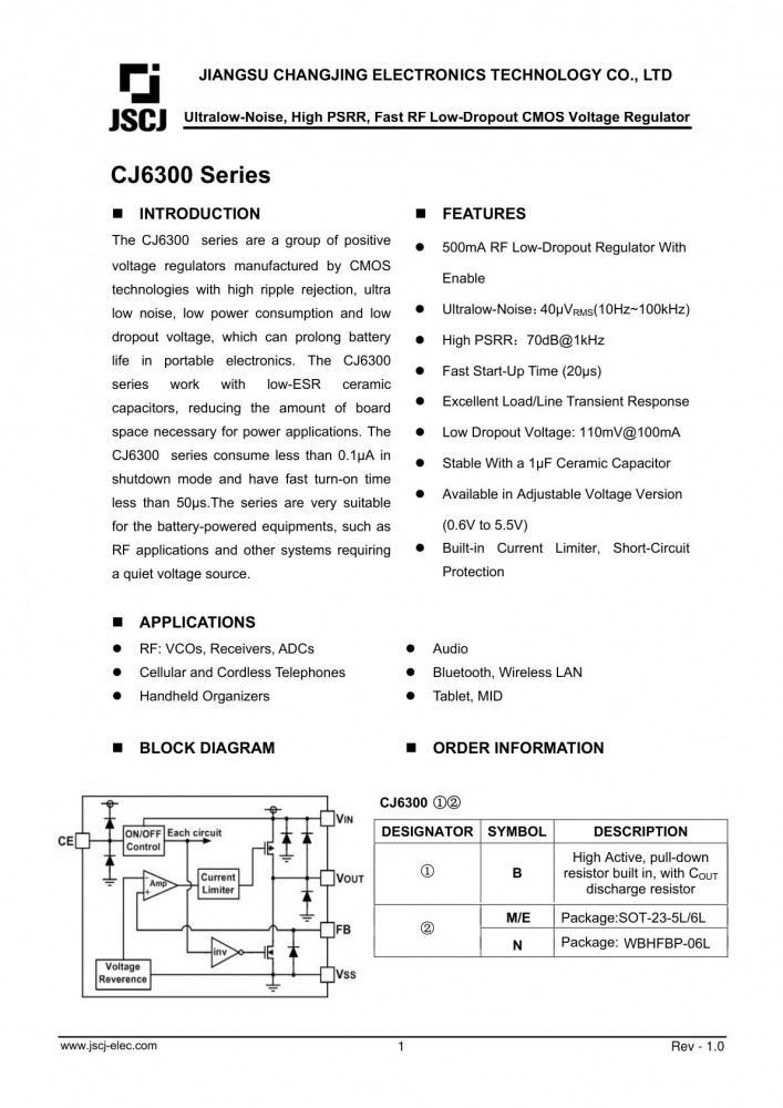 CJ6300 datasheet page 1