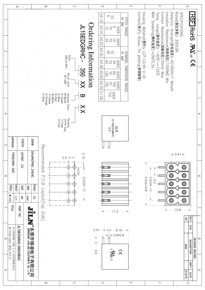 JILN JL15EDGRHC-35008B02 technical drawing and specifications