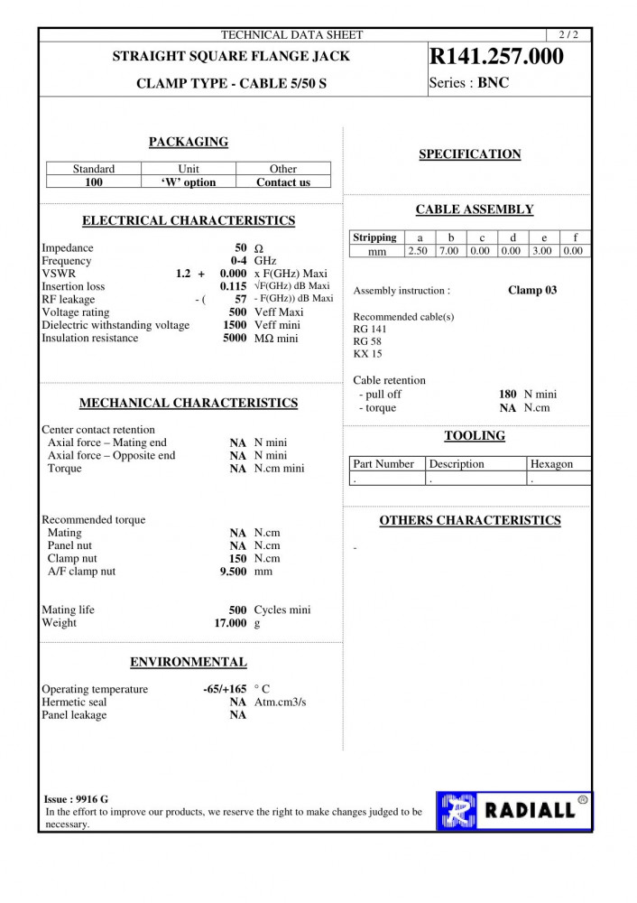 Radiall R141257000 technical document, page 2
