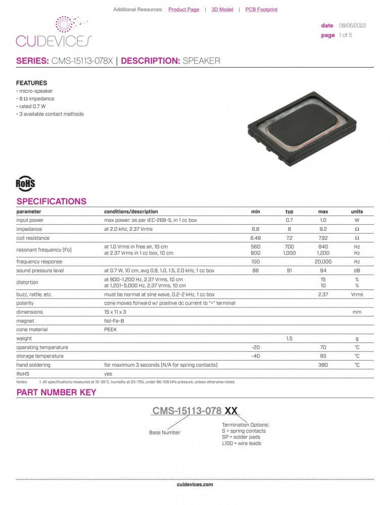 CMS-151135-078S datasheet page 1