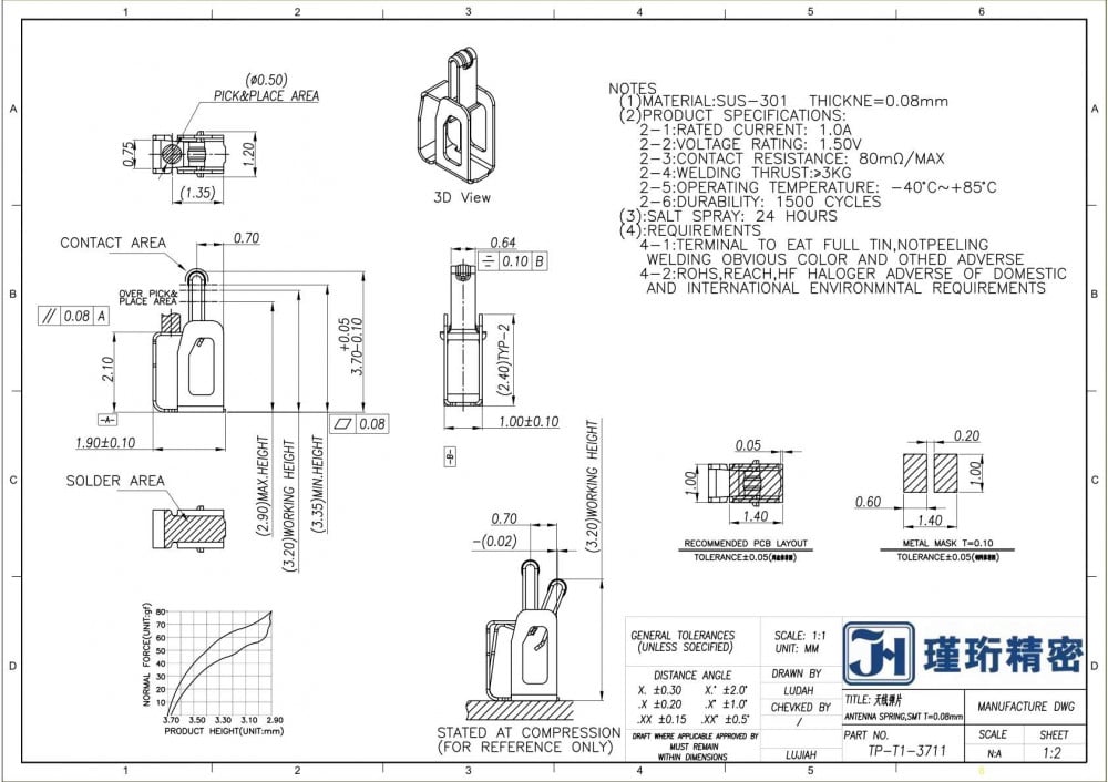 TP-T1-3711 manufacture drawing page 1