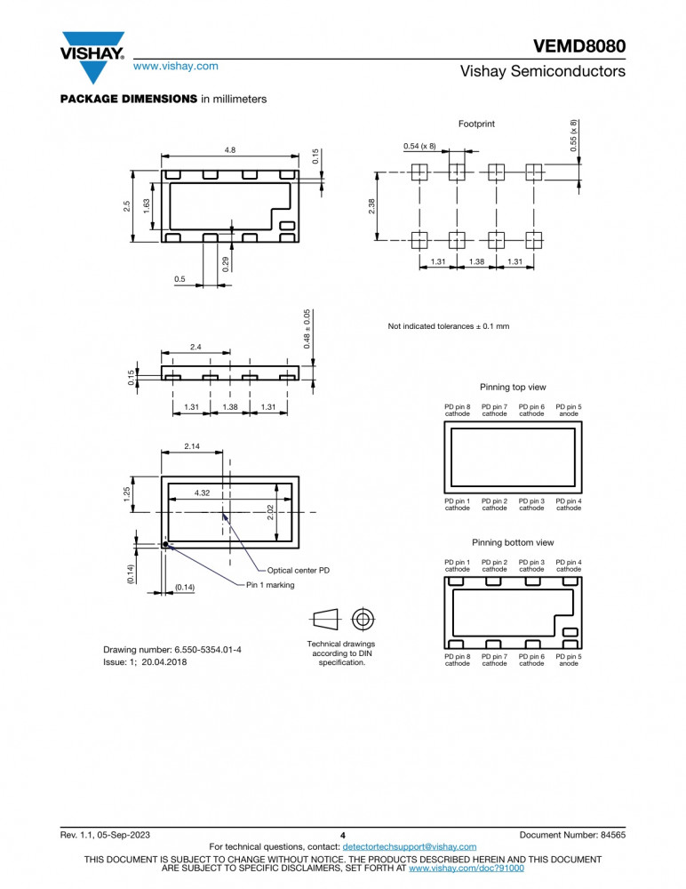 VEMD8080 technical document page 4