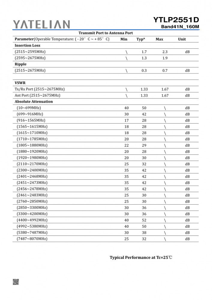 YTLP2551D datasheet page 2