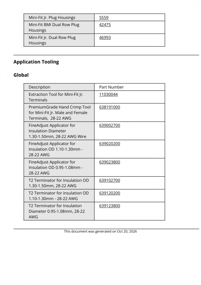 MOLEX connector specification, page image 3