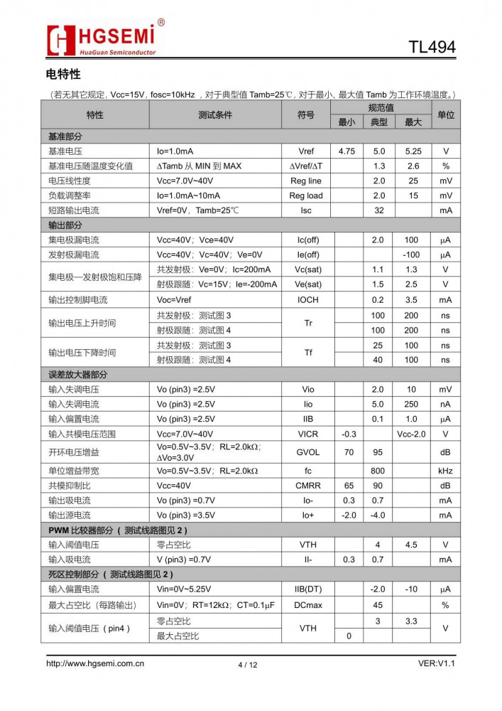 TL494IM/TR datasheet page 4