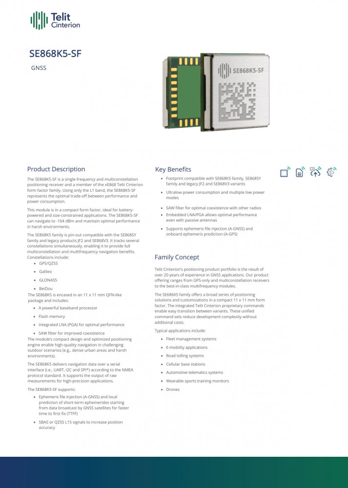 SE868K5-SF technical document page 1