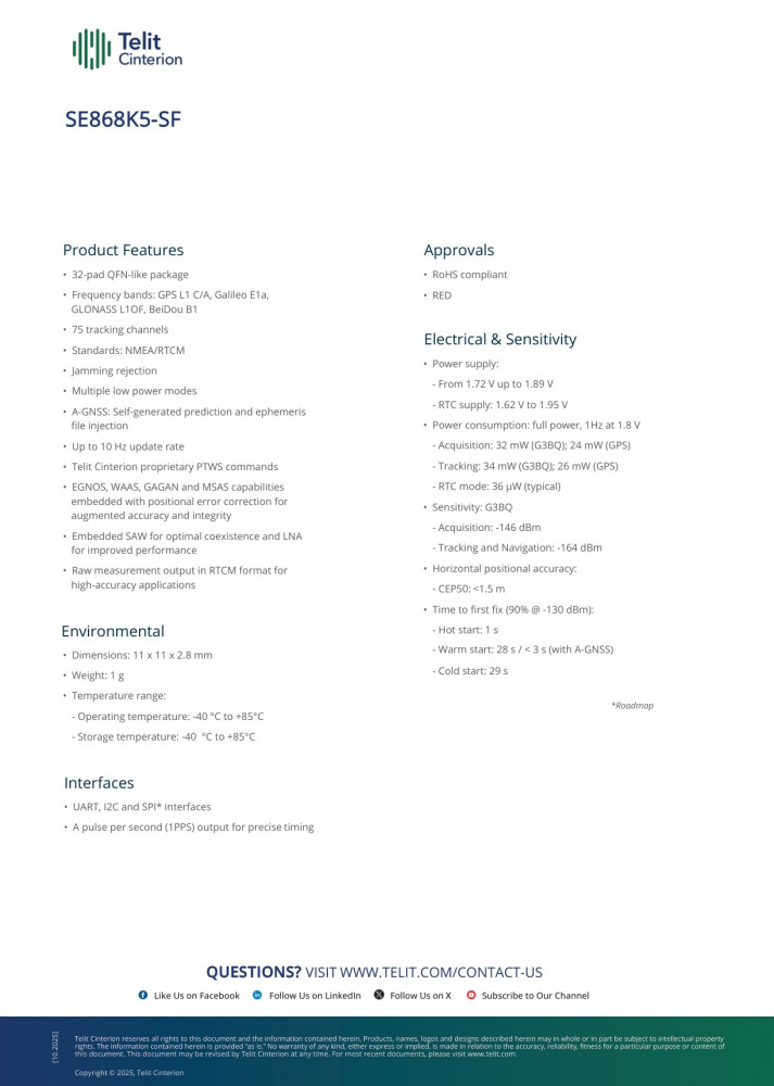 SE868K5-SF technical document page 2