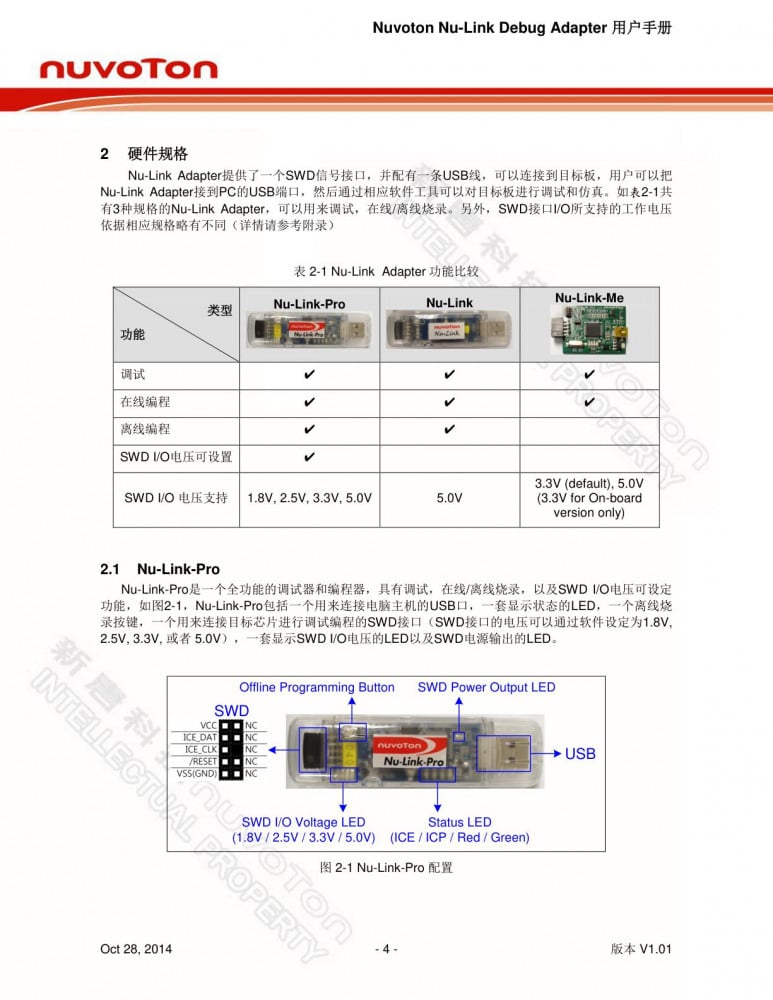 Nu-Link-Pro user guide page 4