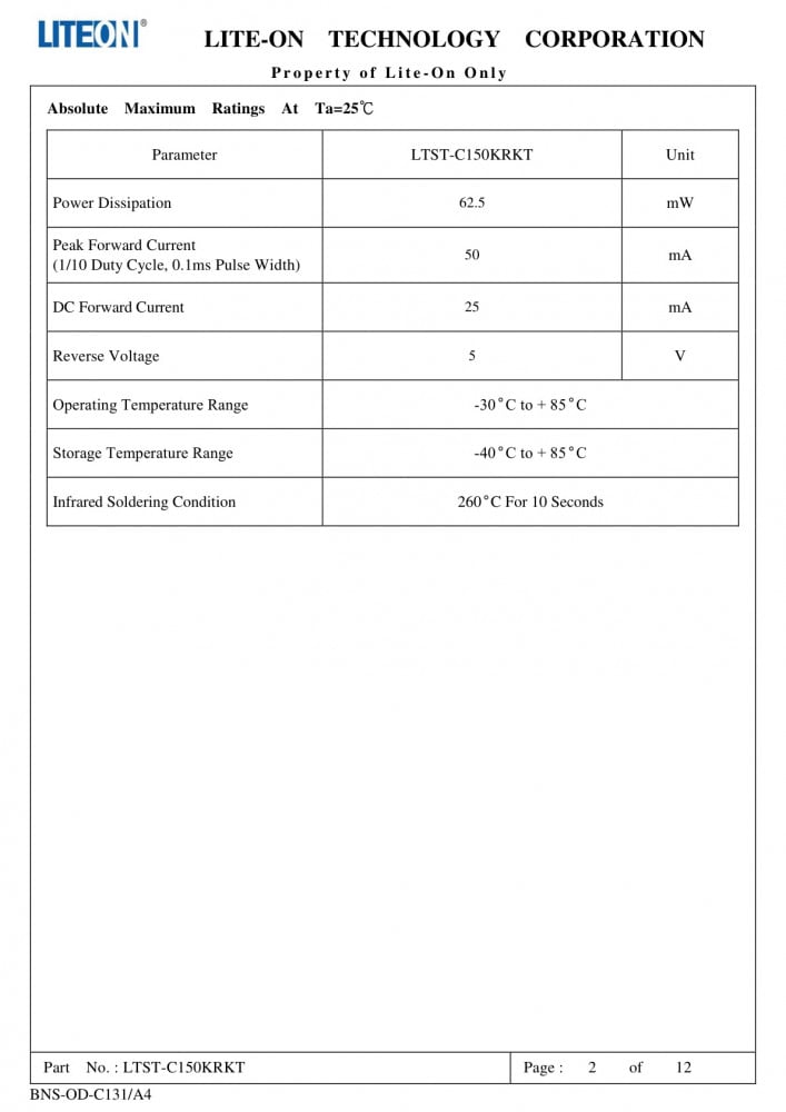 LTST-C150KRKT datasheet page 3