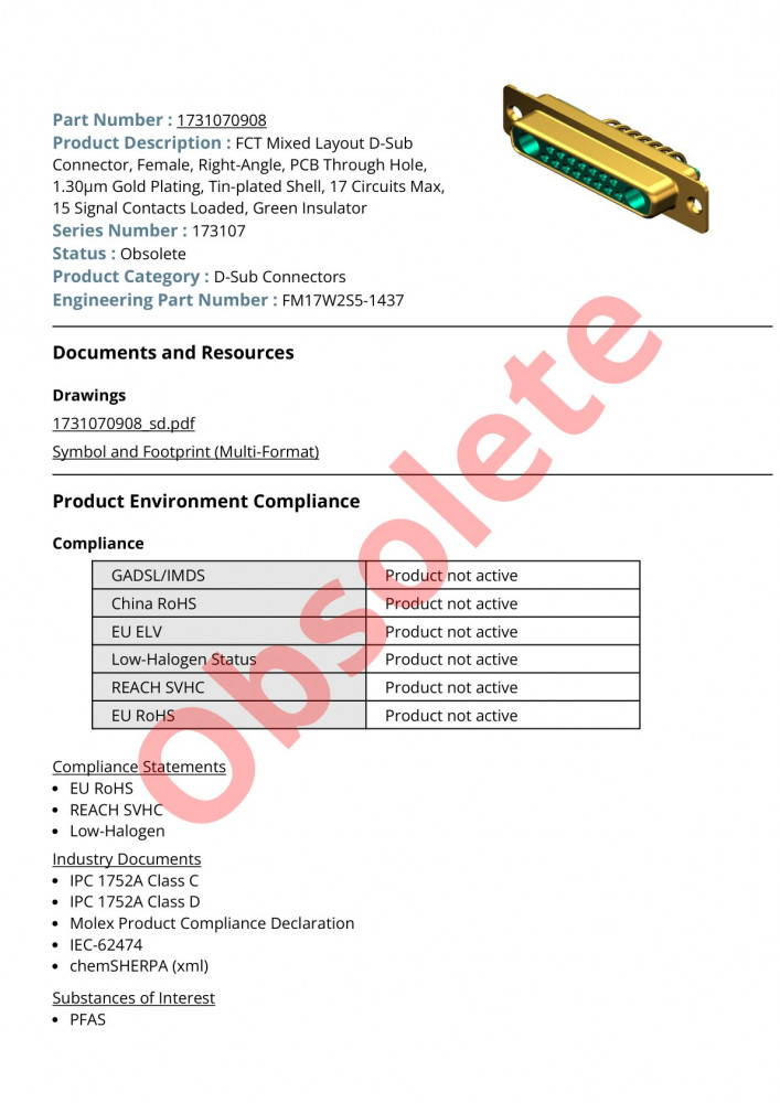 MOLEX 1731070908 drawing page 1