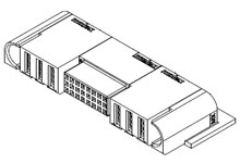 EXTreme Ten60Power Right-Angle Receptacle with Side Guides, 24 Signal Circuits, 6 Power Circuits