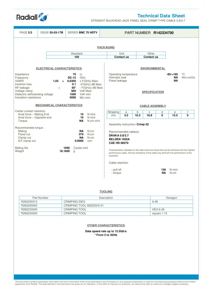 Radiall R142334700 datasheet, page 2