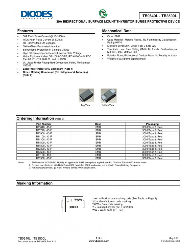 TB2600L-13-F datasheet page 1