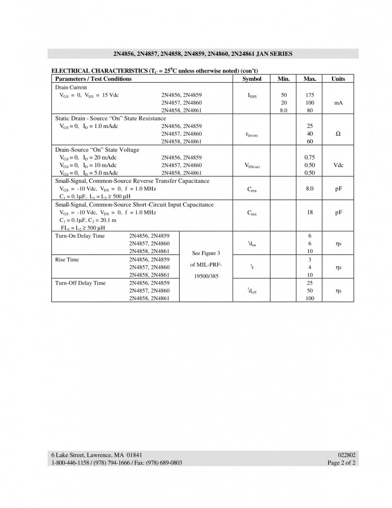 MQ2N4860 family datasheet page image 2