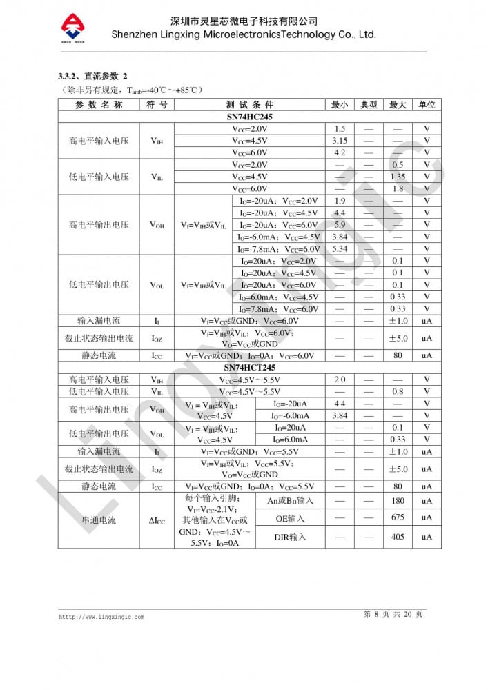 SN74HC245 datasheet page 8