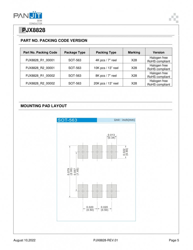 PJX8828 datasheet page 5