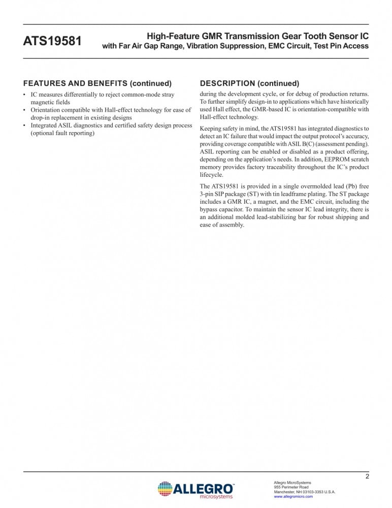 ATS19581 datasheet page 2
