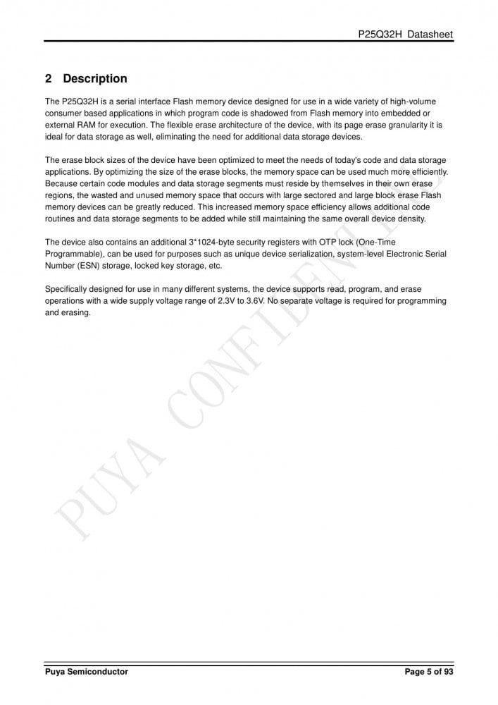P25Q32H datasheet page 5