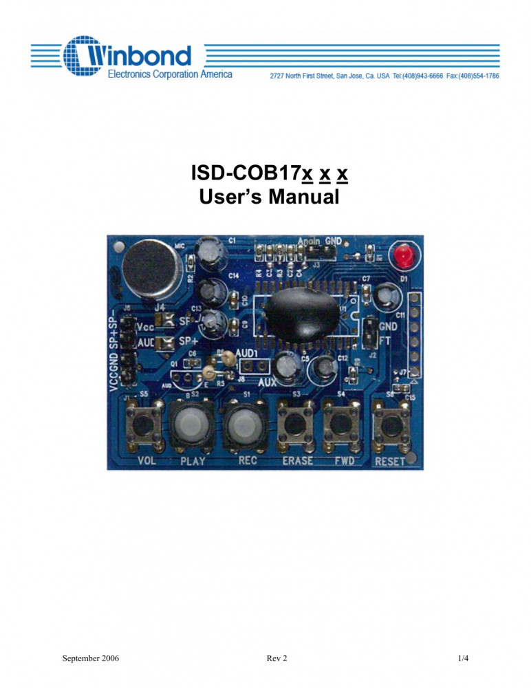 ISD-COB1750 user manual page 1