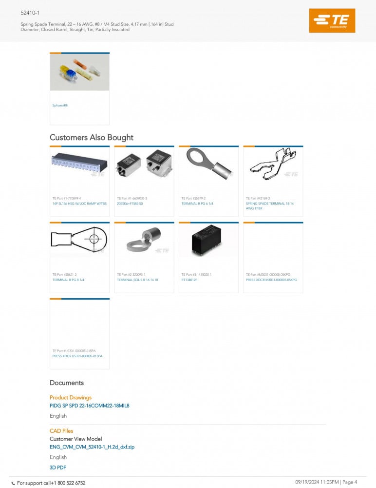 TE Connectivity 52410-1 technical document page 4