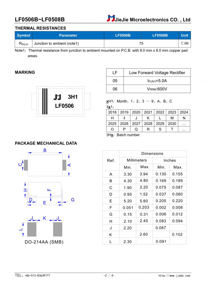 LF0508B datasheet page 2