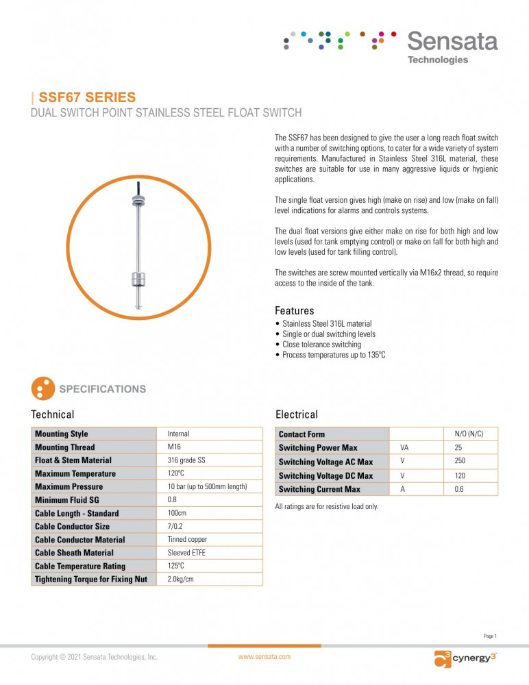 SSF67 technical document page 1