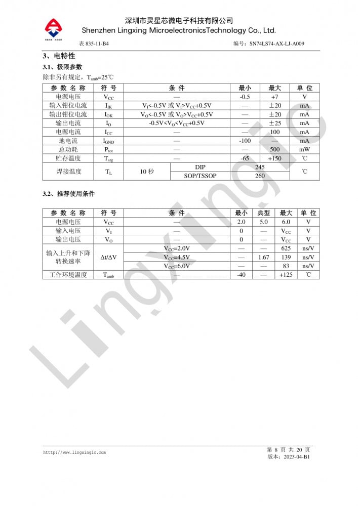SN74LS74 datasheet page 8