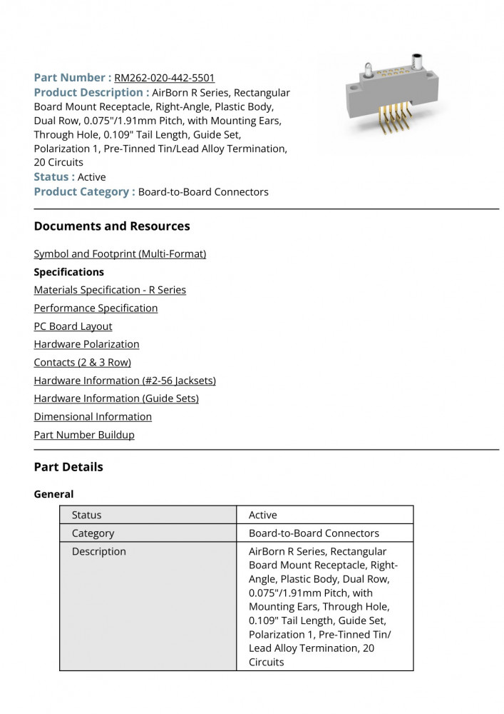 RM262-020-442-5501 technical document image, page 1