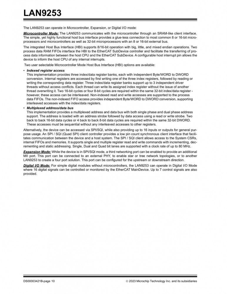 LAN9253 technical document page 10