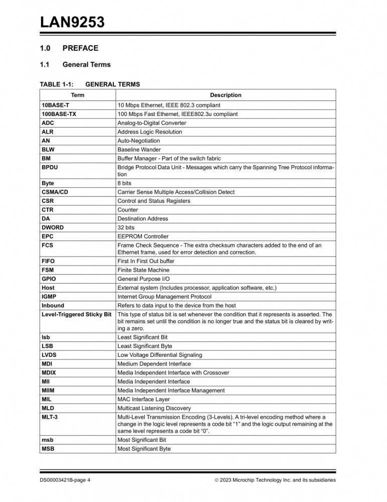 LAN9253 technical document page 4