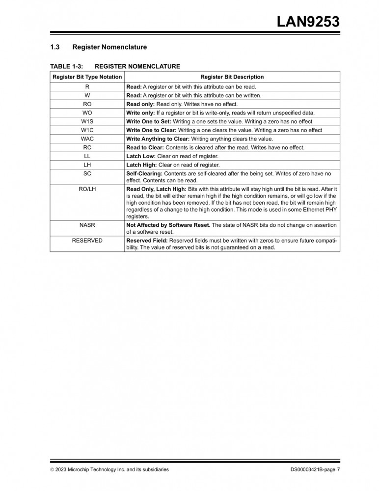 LAN9253 technical document page 7