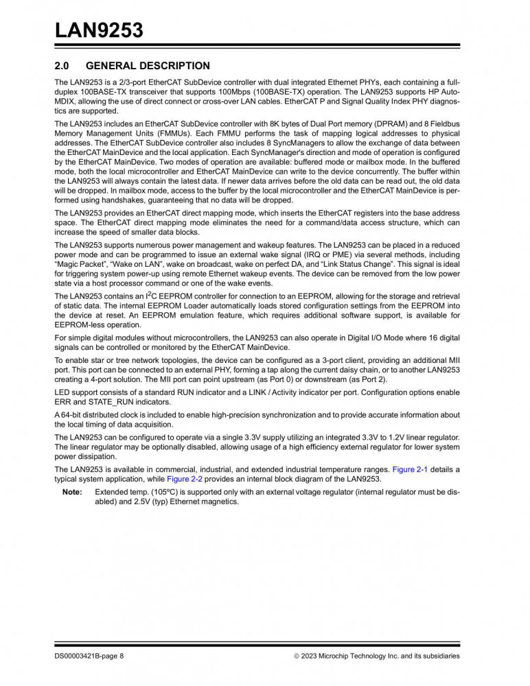 LAN9253 technical document page 8