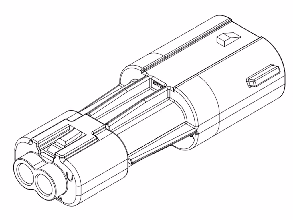 Squba 3.6 Sealed Plug Assembly, 3.60mm Pitch, 2 Circuits, Single Row, Glow-Wire Capable, Key B, Natural, UL1007/UL1061 Compatible