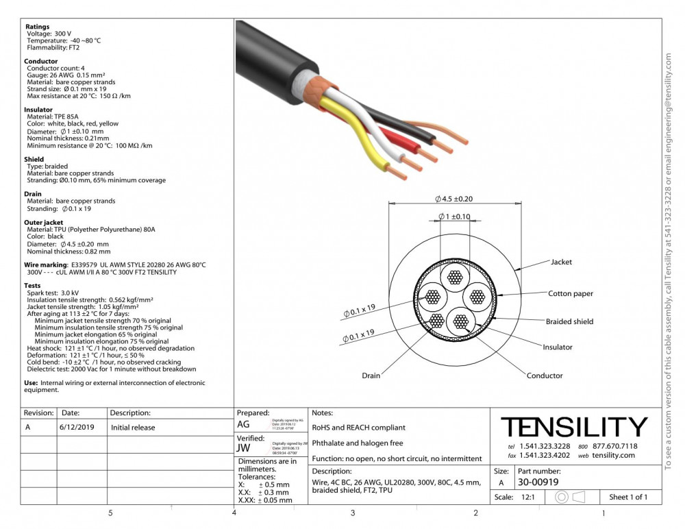 Tensility International 30-00919 product drawing
