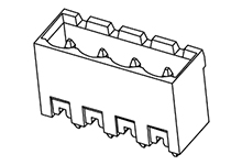 5.08mm Pitch Eurostyle Vertical PCB Header, Open Ends, Green Housing, Gold (Au) Plated, 3 Circuits