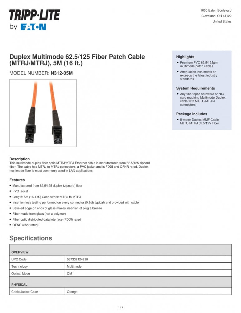 N312-05M technical document page 1