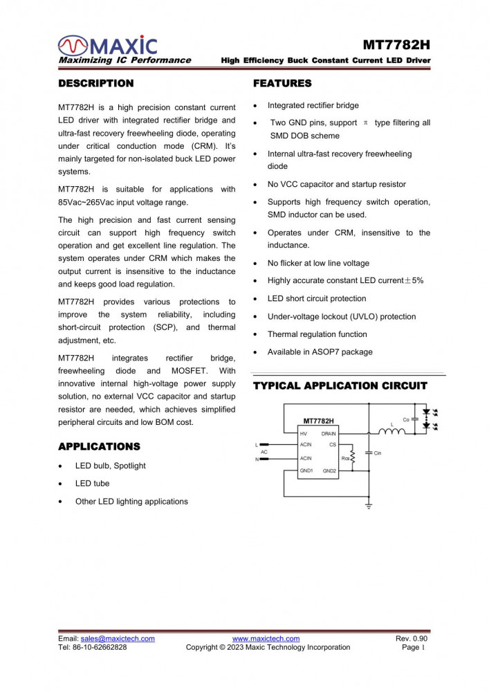 MT7782H technical document preview