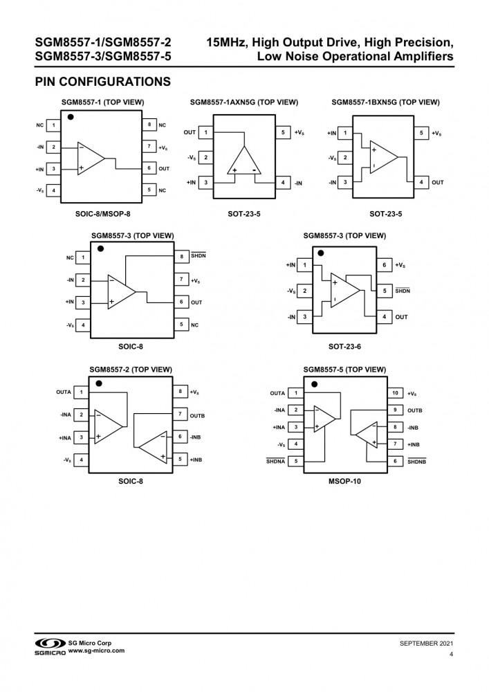 SGM8557 datasheet page 4