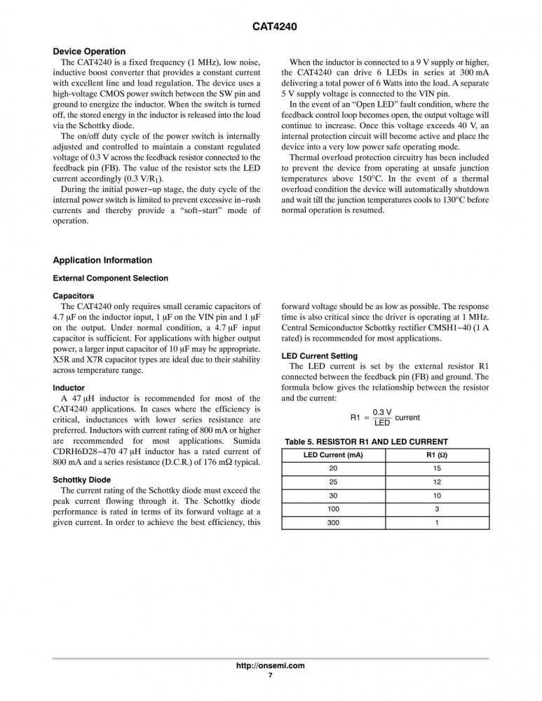 CAT4240 datasheet page 7