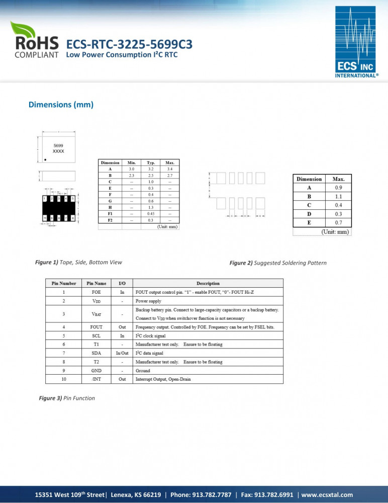 ECS-RTC-3225-5699C3-TR datasheet page 2
